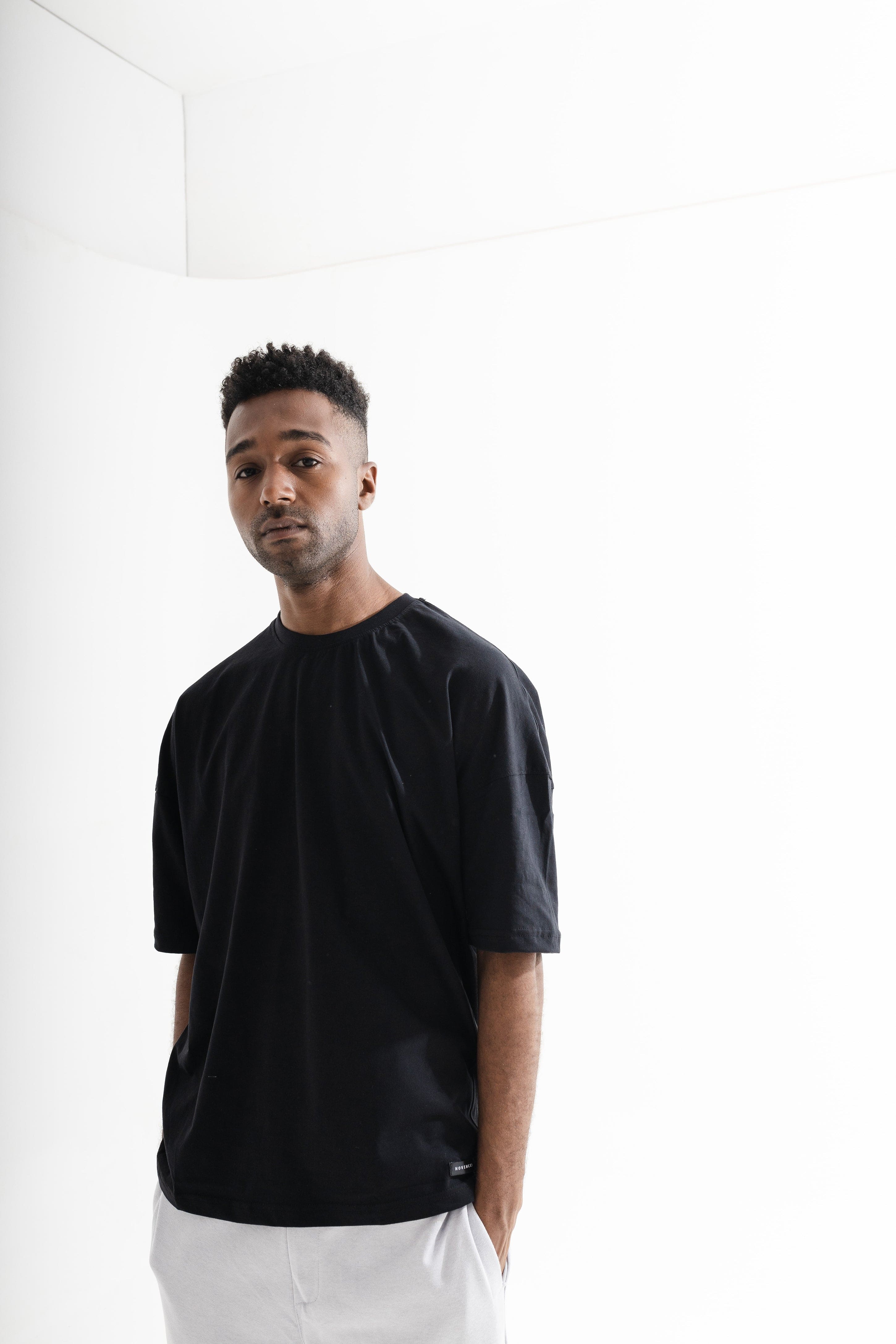 Basic black oversized t-shirt – Novencci