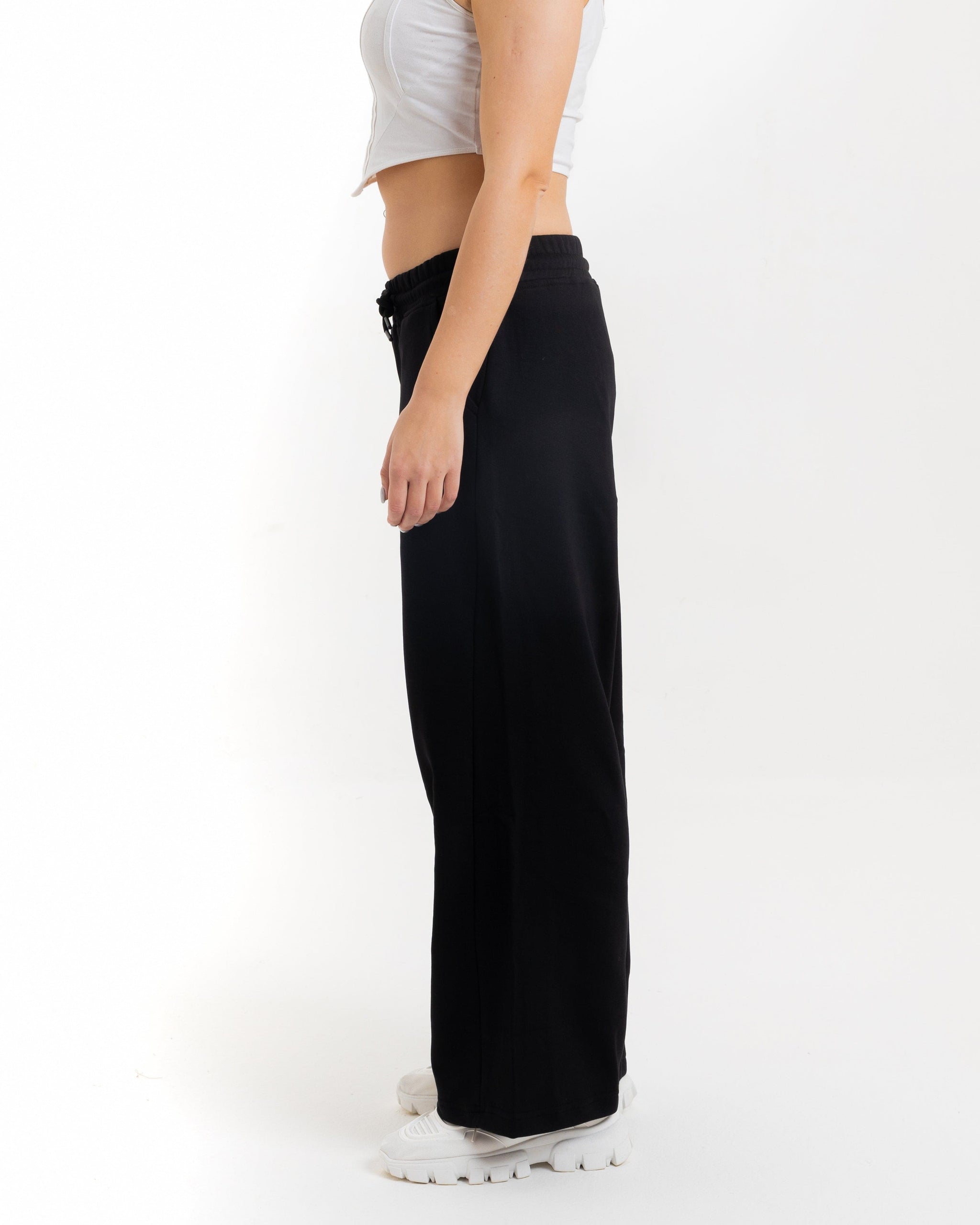 Wide-leg basic black pants – Novencci
