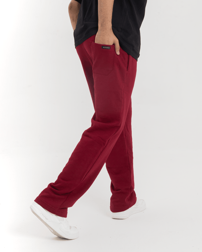 Wide fit maroon pants – Novencci